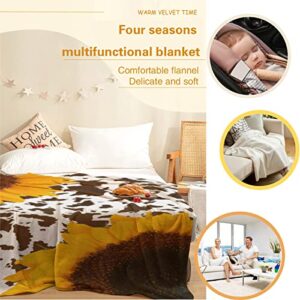 Sunflower Blanket Soft Warm Throw Blanket for Kids Adults Gift,Lightweight Cozy Luxury Flannel Blankets for Couch Bed Sofa 50"x40"