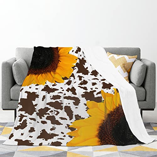 Sunflower Blanket Soft Warm Throw Blanket for Kids Adults Gift,Lightweight Cozy Luxury Flannel Blankets for Couch Bed Sofa 50"x40"