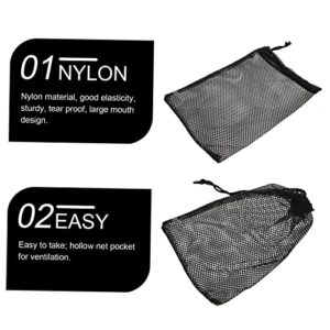 BESTOYARD 12 Pcs Golf Net Bag Linen Storage Bags Mesh Travel Organizer Bags Mesh Gift Bags with Drawstring Bags for Women Mesh Drawstring Pouches Drawstring Mesh Bag Nylon Black Golfs Bag