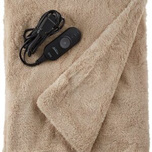 Sunbeam Heated Throw Blanket | LoftTec, 3 Heat Settings, Sand - TSL8TS-R783-31A00