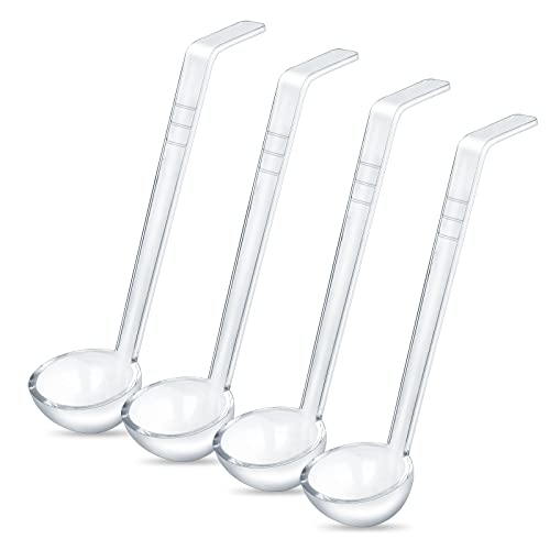 4 pieces 1 oz ladle clear small gravy ladle long handle Acrylic 7.9 Inch Perfect for Serving Dressings,punch bowl, Sauces and Toppings (1oz, small)