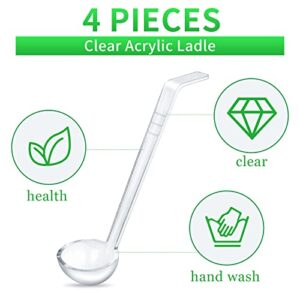 4 pieces 1 oz ladle clear small gravy ladle long handle Acrylic 7.9 Inch Perfect for Serving Dressings,punch bowl, Sauces and Toppings (1oz, small)