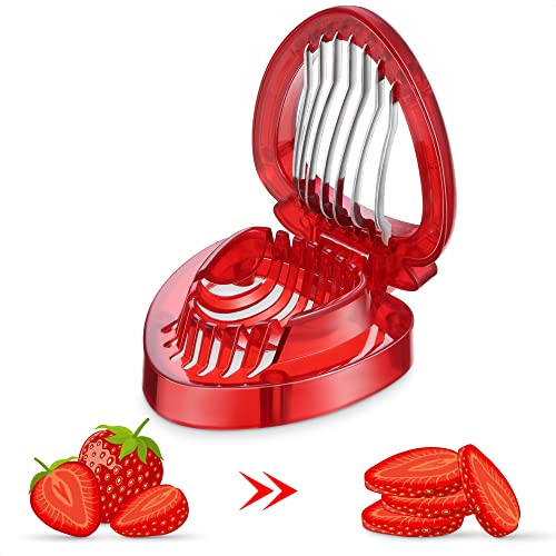 Strawberry Slicer Kitchen Gadget Fruit Cutter - Boiled Egg Slicer for Hard Boiled Eggs Slicer Stainless Steel Wire - Avocado Slicer Tool Tomato Slicer Stainless Steel Food Chopper Fruit Shape Cutters