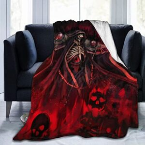 uxodewor anime overlord blanket lightweight microfiber flannel throw blanket for bedroom livingroom air conditioning blanket 50"x40"