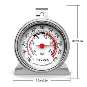 Oven Thermometer 50-300°C/100-600°F, Oven Baking Chef Thermometer Instant Read Stainless Steel Thermometer Kitchen Cooking Thermometer, Oven Temperature Gauge