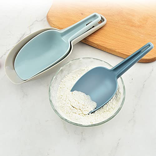 Flour Scoop Set of 3, Set of Scoops for Canisters, Ice Scoop Popcorn Scoop Pet Food Scoop Plastic Scoops for Dry Goods Coffee Beans Candy, 1.7/3.4/5.1 oz…