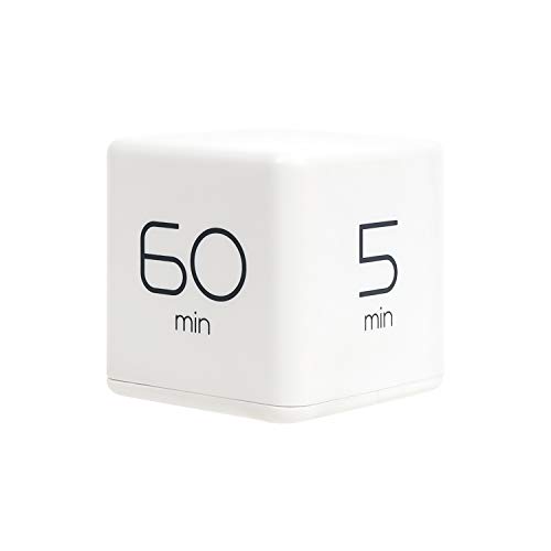 mooas Cube Timer, Time Management, Kitchen Timer, Kids Timer, Workout Timer, Timer for Studying, Cooking (White)