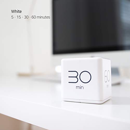 mooas Cube Timer, Time Management, Kitchen Timer, Kids Timer, Workout Timer, Timer for Studying, Cooking (White)