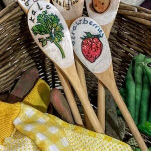 Kitchen Wooden Spoons Mixing Baking Serving Utensils Puppets 12 In - 12 Pack