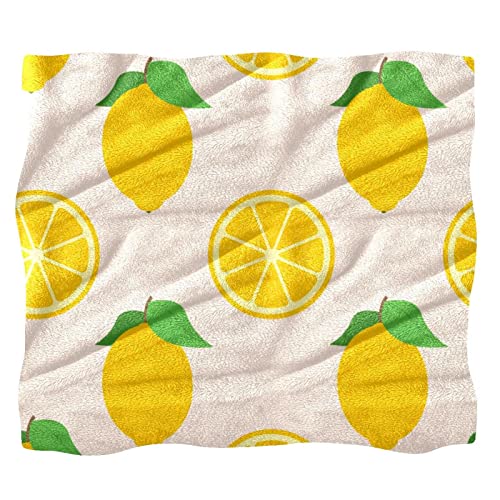 Fleece Throw Blanket for Couch Sofa or Bed Cozy Soft Blankets Yellow Fresh Lemons Summer