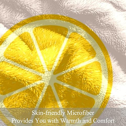 Fleece Throw Blanket for Couch Sofa or Bed Cozy Soft Blankets Yellow Fresh Lemons Summer