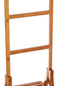 Organize It All Freestanding Bamboo Towel Rack | 3 Tier Bars | Bathroom Organization | Storage Shelf