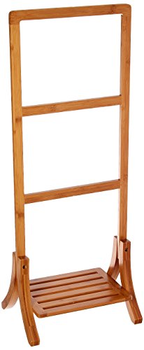 Organize It All Freestanding Bamboo Towel Rack | 3 Tier Bars | Bathroom Organization | Storage Shelf