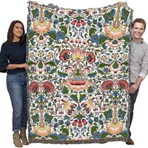 Pure Country Weavers William Morris Lodden Blanket - Arts & Crafts - Gift Tapestry Throw Woven from Cotton - Made in The USA (72x54)