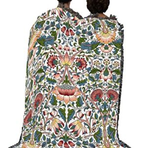 Pure Country Weavers William Morris Lodden Blanket - Arts & Crafts - Gift Tapestry Throw Woven from Cotton - Made in The USA (72x54)