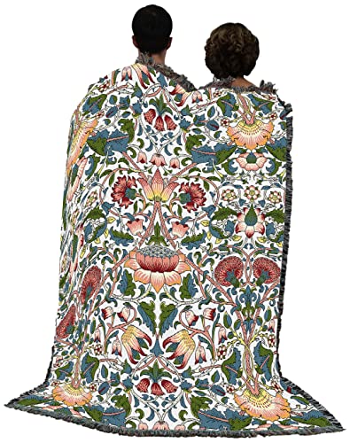 Pure Country Weavers William Morris Lodden Blanket - Arts & Crafts - Gift Tapestry Throw Woven from Cotton - Made in The USA (72x54)