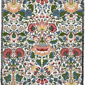 Pure Country Weavers William Morris Lodden Blanket - Arts & Crafts - Gift Tapestry Throw Woven from Cotton - Made in The USA (72x54)