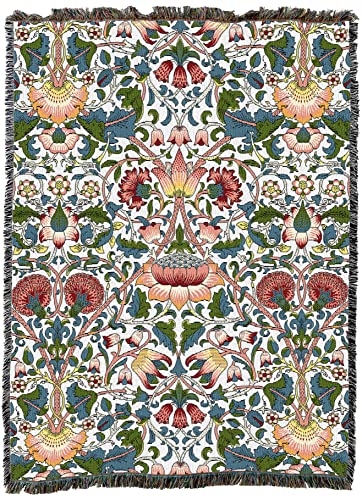 Pure Country Weavers William Morris Lodden Blanket - Arts & Crafts - Gift Tapestry Throw Woven from Cotton - Made in The USA (72x54)