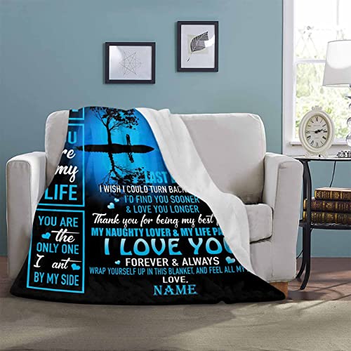 Custom Love Blanket to My Gorgeous Wife or Husband, Thank You for Being My Best Friend My Naughty Lover & My Life Partner Gift Blanket 50 x 60 Inches