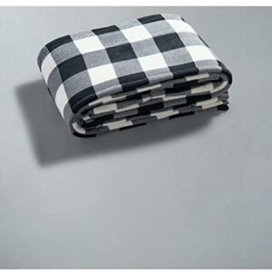 Sunbeam Microplush Sherpa Heated Throw (Plaid Black and White)