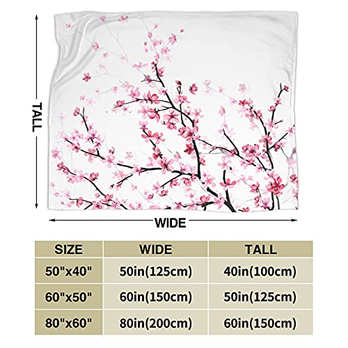 Pink Floral Ultra-Soft Micro Fleece Blanket Durable Keeps Warm The Office Blanket for All Seasons and Scene 60x50 Inch