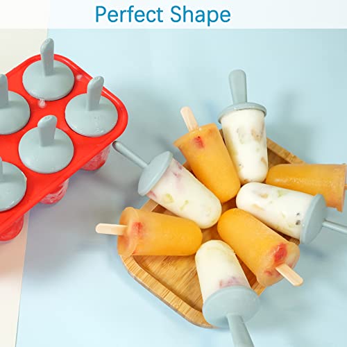 Miaowoof Homemade Popsicles Molds, Silicone Ice Popsicle Maker, Ice Pop Molds with 50 Popsicle Sticks, 50 Popsicle Bags, 8 Reusable Popsicle Sticks, Funnel