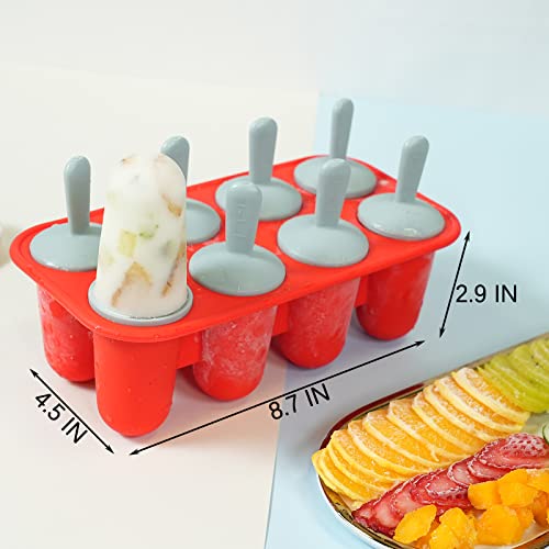 Miaowoof Homemade Popsicles Molds, Silicone Ice Popsicle Maker, Ice Pop Molds with 50 Popsicle Sticks, 50 Popsicle Bags, 8 Reusable Popsicle Sticks, Funnel