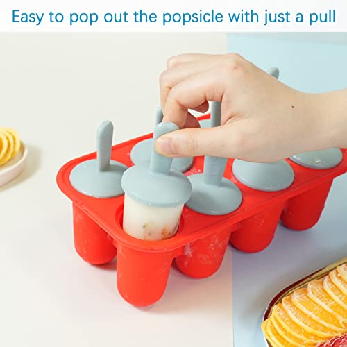 Miaowoof Homemade Popsicles Molds, Silicone Ice Popsicle Maker, Ice Pop Molds with 50 Popsicle Sticks, 50 Popsicle Bags, 8 Reusable Popsicle Sticks, Funnel