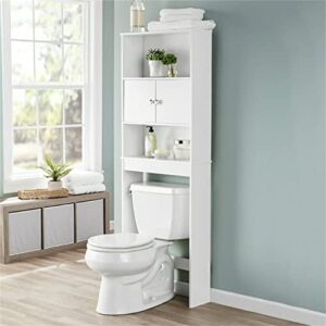 white 23 in. w bathroom space saver cabinet with 3 fixed shelves, over the toilet storage