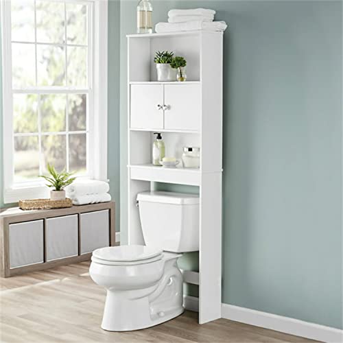 White 23 in. W Bathroom Space Saver Cabinet with 3 Fixed Shelves, Over The Toilet Storage