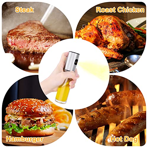 Oil Sprayer for Cooking, 100ml Olive Oil Dispenser, Cooking Oil Spray Bottle, Vinegar Soy Sauce Dispenser, Oil Mister for air fryer kitchen gadgets accessories, for Cooking Baking Roasting Frying Use