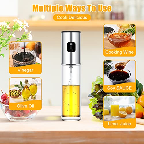 Oil Sprayer for Cooking, 100ml Olive Oil Dispenser, Cooking Oil Spray Bottle, Vinegar Soy Sauce Dispenser, Oil Mister for air fryer kitchen gadgets accessories, for Cooking Baking Roasting Frying Use