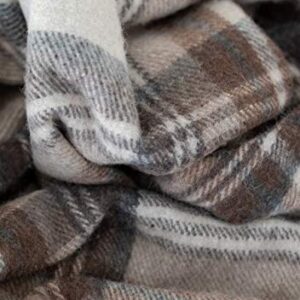 The Tartan Blanket Co. Recycled Wool Blanket Stewart Natural Dress Tartan (59" x 75")