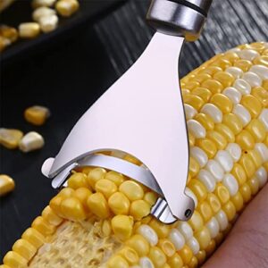 Corn Peeler, Magic Corn stripper for corn on the cob remover tool,Stainless steel multifunctional Kitchen Grips Corn planer Cob Cutter kernels, with Hand Protect