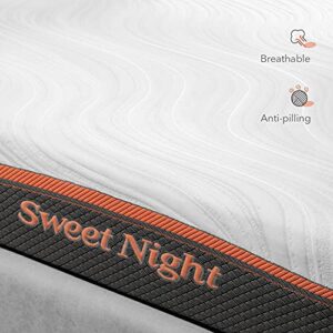 Sweetnight Queen Mattress, 10” Memory Foam Hybrid Mattress in a Box, Individually Wrapped Coils for Motion Isolation, with Moisture Wicking Adaptive Cover, Medium Firm Bed Mattress, Queen Size