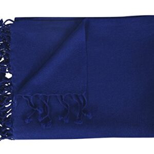 Peach Couture Home Collection Luxuriously Warm and Soft Cashmere Throw Blanket 50 x 60 in (Royal Blue)