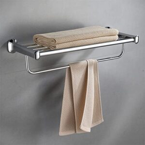 fcmld bathroom accessories sets heavy duty towel rack bar toilet paper basket hair dryer brush holder wall hook (color : white-fruit peach5, size : 61x22x15cm)