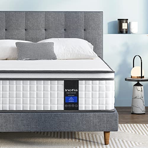 Inofia Full Size Mattress, 10 Inch Full Mattress in a Box, Cool Memory Foam and Innerspring Hybrid Mattress, Breathable Comfortable Mattress, Supportive & Pressure Relief, Full Mattress