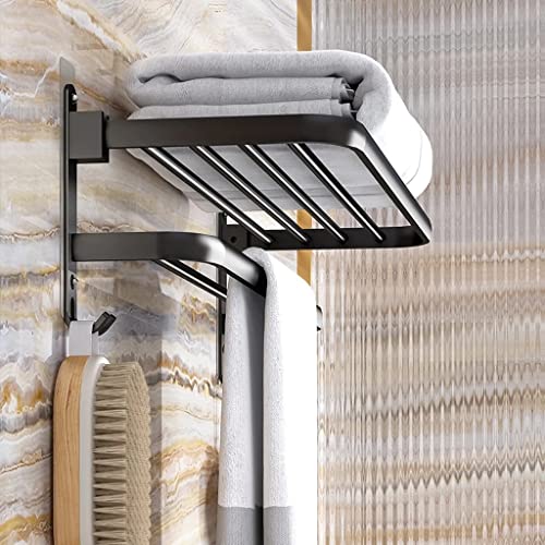 FCMLD Folding Bath Towel Rack Toilet Sucker Hanging Rod Nail-Free Bathroom Towel Rack (Color : D, Size : 60cm)