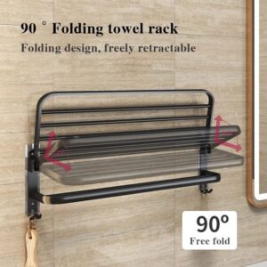 FCMLD Folding Bath Towel Rack Toilet Sucker Hanging Rod Nail-Free Bathroom Towel Rack (Color : D, Size : 60cm)