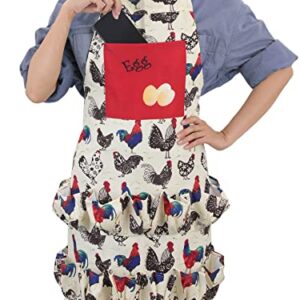 Foxyoo Egg Apron for Fresh Eggs,Egg Collecting Apron with 14 Deep Pockets,Chicken Egg Apron for Women,Egg Baskets Holder Apron-Full Body Style