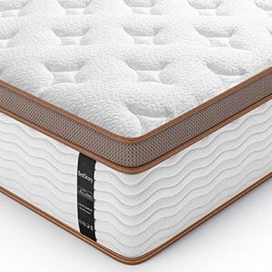 BedStory Queen Mattress - Made in USA - 14 Inch Hybrid Mattress Medium Feel, Individually Wrapped Coils for Pressure Relief & Motion Isolation, 80”x60”x14”