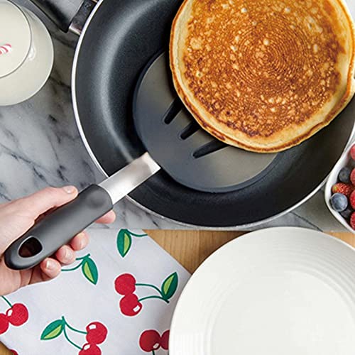 Silicone Spatulas for Nonstick Cookware, GEEKHOM 600F Heat Resistant Extra Large and Wide Flexible Spatulas Rubber Turners, Kitchen Cooking Utensils Set for Pancake, Eggs, Fish, Omelet(4 Pack, Black)