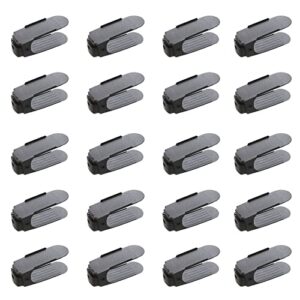 wallfire 20pcs adjustable double deck shoe stacker space saver shoe slots organizer shoe rack holder for closet organization