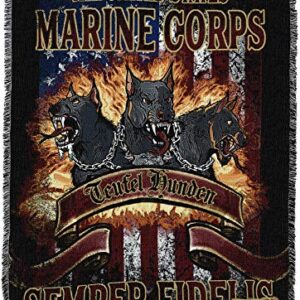 Pure Country Weavers US Marine Corps - The Devil Dog Semper Fidelis Blanket - Gift Military Tapestry Throw Woven from Cotton - Made in The USA (72x54)