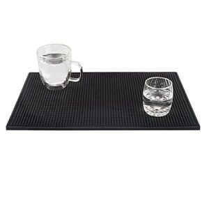 Tebery 2 Pack Rubber Bar Mat 18 x 12, Thick Durable and Stylish Black Bar Spill Mat. Non Slip, Non-Toxic, Service Mat for Coffee, Bars, Restaurants Counter Top