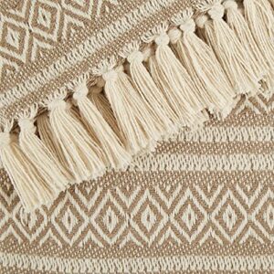 DII Rustic Farmhouse Cotton Adobe Stripe Blanket Throw with Fringe for Chair, Couch, Picnic, Camping, Beach, & Everyday Use, 50 x 60