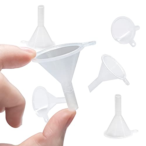 30 Pcs Small Funnel Mini Funnel Clear Plastic Funnels for Lab Bottles, Essential Oils, Perfumes, Spices, Sand Art, Powder Funnel