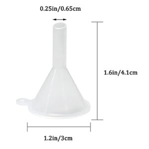 30 Pcs Small Funnel Mini Funnel Clear Plastic Funnels for Lab Bottles, Essential Oils, Perfumes, Spices, Sand Art, Powder Funnel