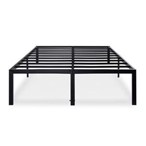 Olee Sleep 10 inch Omega Hybrid Gel Infused Memory Foam and Pocket Spring Mattress (Queen) & 14 Inch Heavy Duty Steel Slat/Anti-Slip Support/Easy Assembly/Mattress Foundation/Bed Frame, Queen